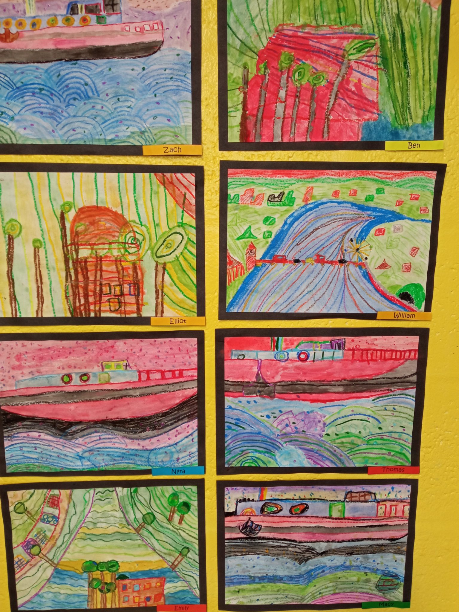 Paintings in the style of Hundertwasser – Nether Kellet Primary School